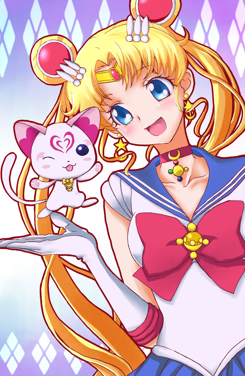 Tsukino Usagi Sailor Moon Hummy And Mitsuishi Kotono Precure And 2 More Drawn By Amawa