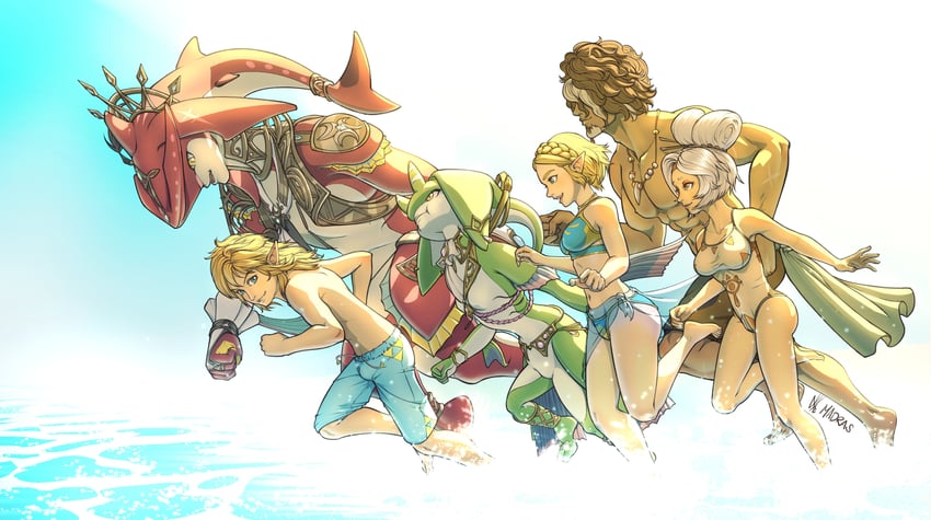 Link Princess Zelda Purah Sidon Yona And 1 More The Legend Of Zelda And 1 More Drawn By