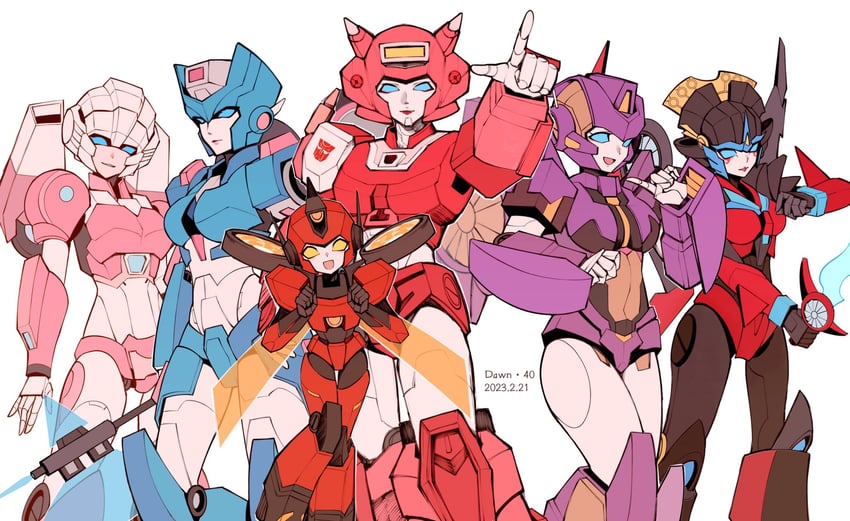 Arcee Windblade Nautica Elita One Chromia And 1 More Transformers And 2 More Drawn By