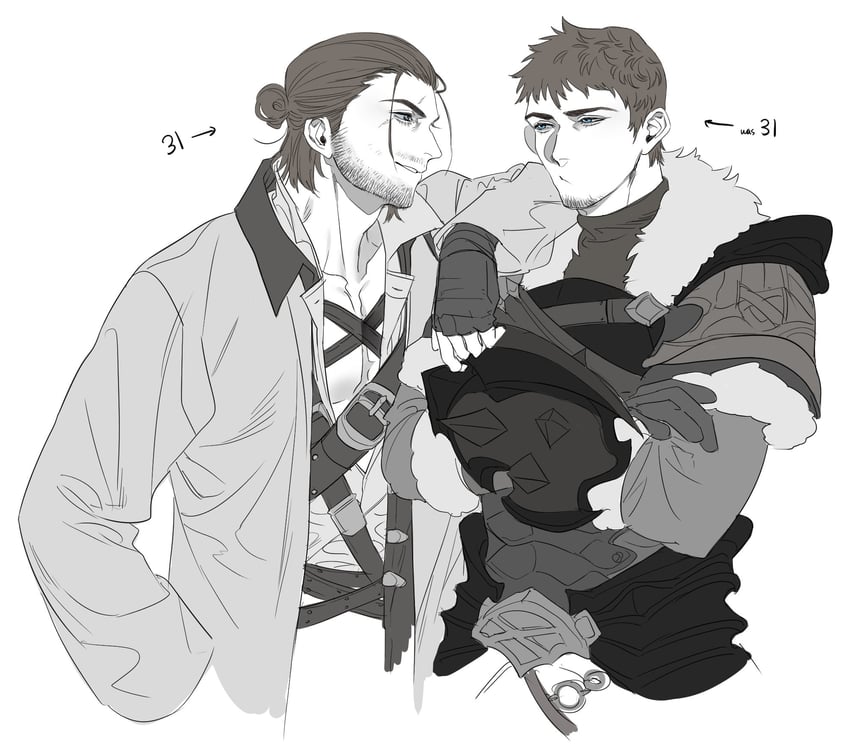 Warrior Of Light Adventurer And Ardbert Final Fantasy Xiv Dawntrail Drawn By Fvc8oqx7jq0na8i