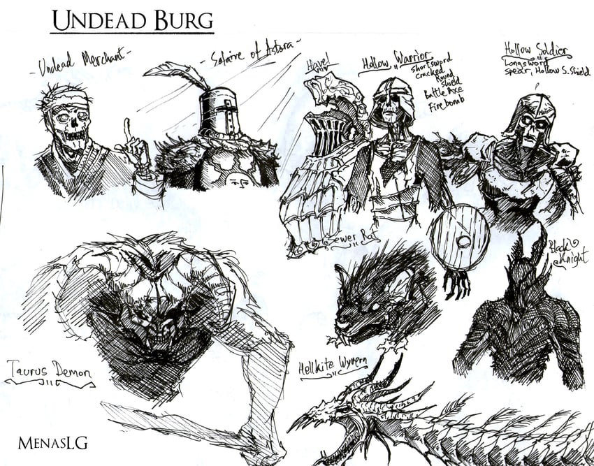 Solaire Of Astora Black Knight Havel The Rock Taurus Demon Hellkite Dragon And 1 More Dark