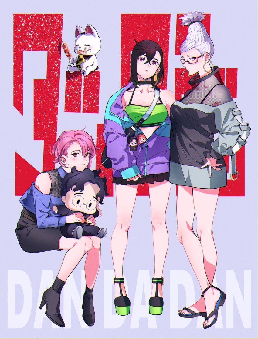 Ayase Momo Takakura Ken Turbo Granny Ayase Seiko And Aira Shiratori Dandadan Drawn By