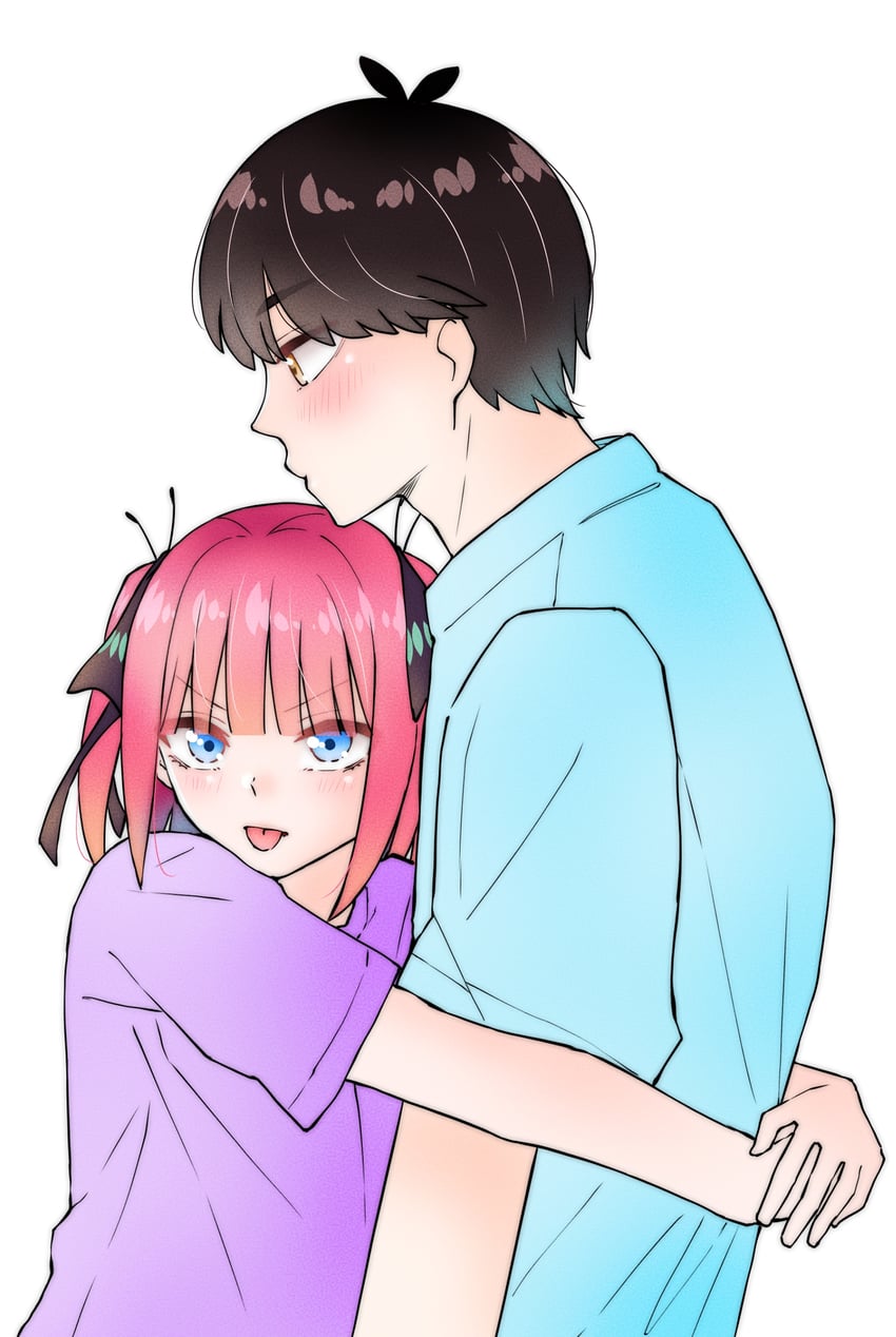 Nakano Nino And Uesugi Fuutarou Go Toubun No Hanayome Drawn By