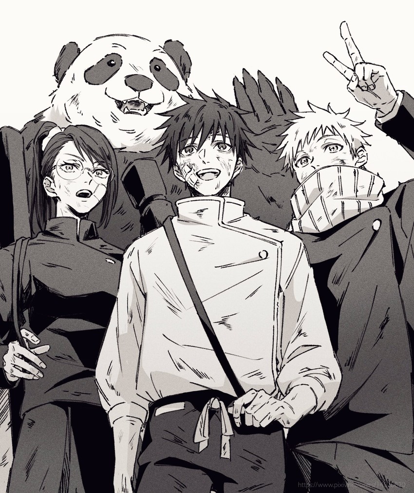 Okkotsu Yuuta Zenin Maki Inumaki Toge And Panda Jujutsu Kaisen Drawn By Saamon