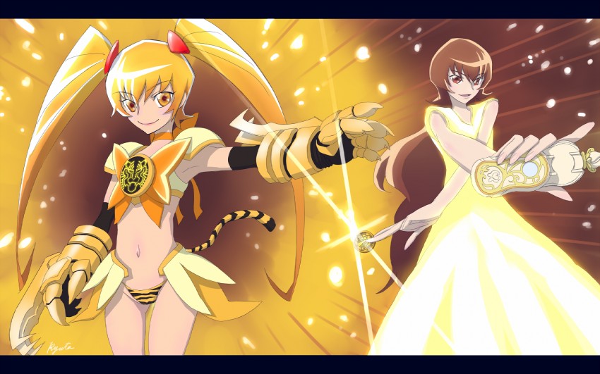 Myoudouin Itsuki Cure Sunshine And Kamen Rider Ooo Precure And 3