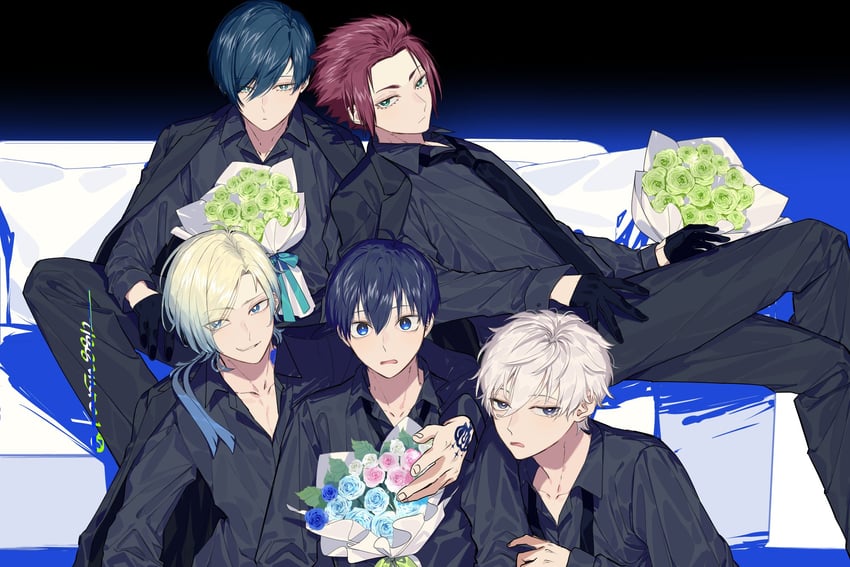 Isagi Yoichi Nagi Seishirou Michael Kaiser Itoshi Rin And Itoshi Sae Blue Lock Drawn By