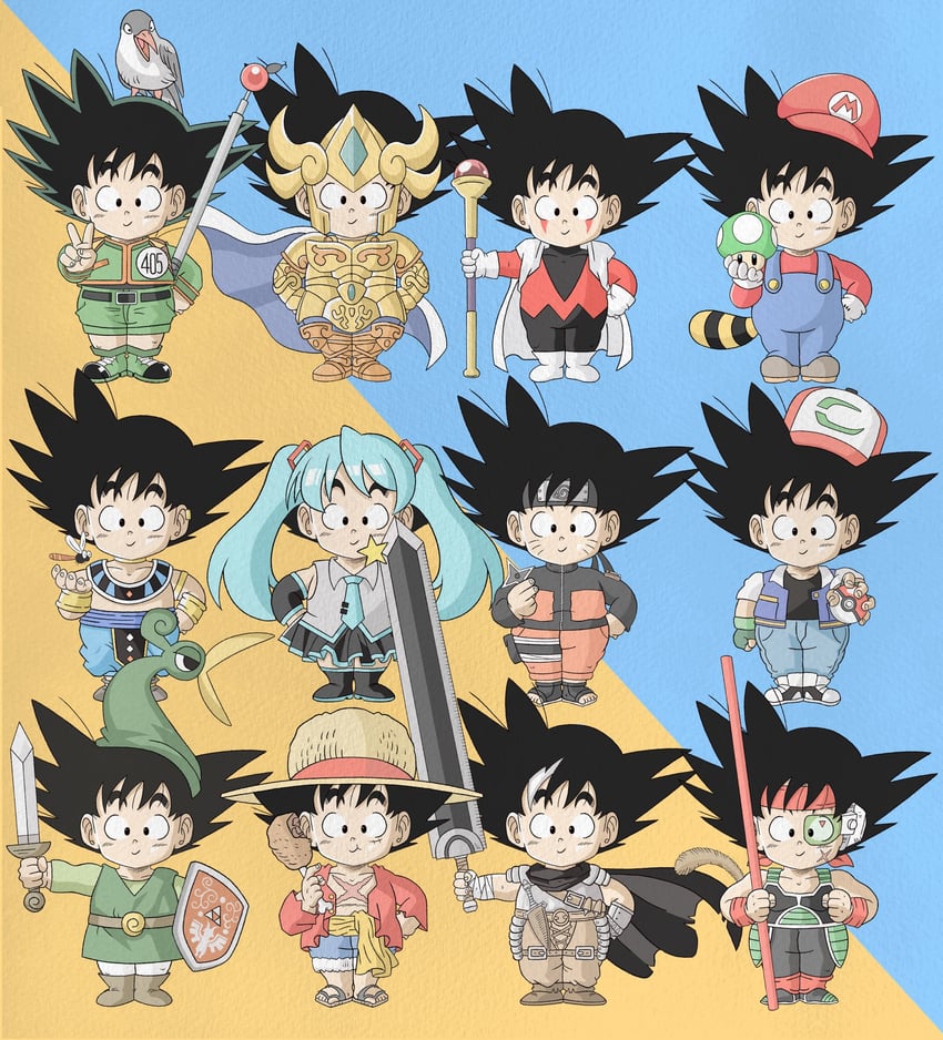 Hatsune Miku Link Ash Ketchum Son Goku Mario And 8 More Pokemon And 13 More Drawn By