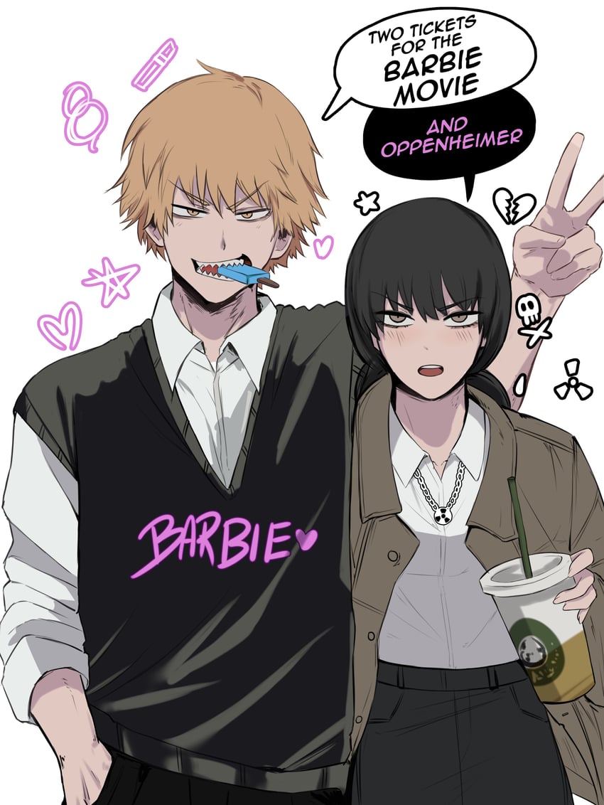 Denji Yoru And Mitaka Asa Chainsaw Man Drawn By Zovokia 53 Off