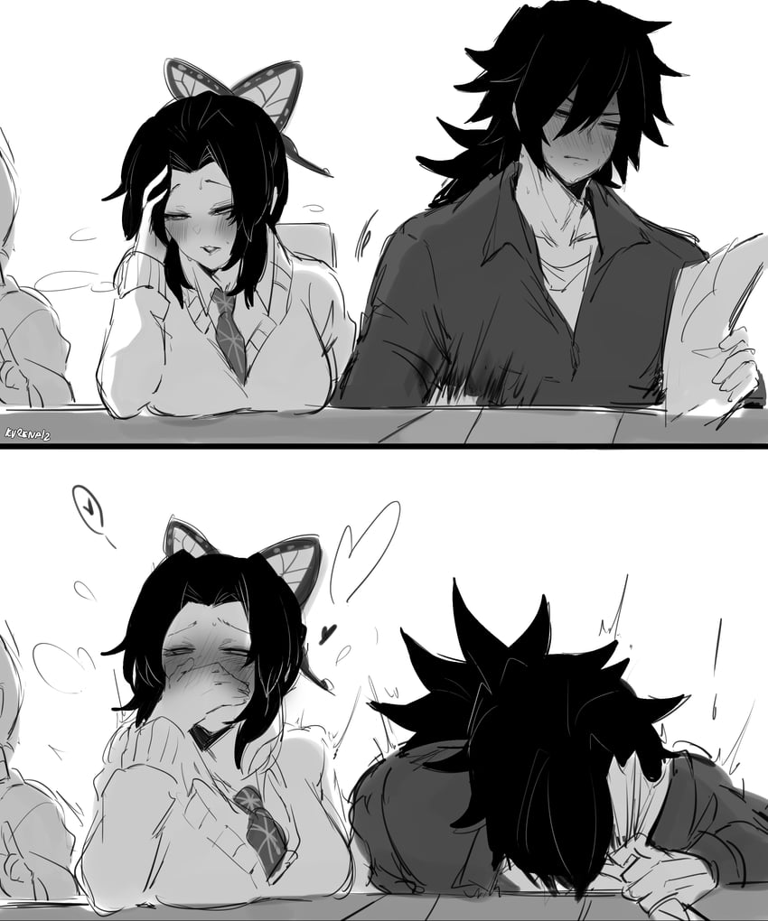 Kochou Shinobu And Tomioka Giyuu Kimetsu No Yaiba And 1 More Drawn By Kurenaizkuayrenaiz