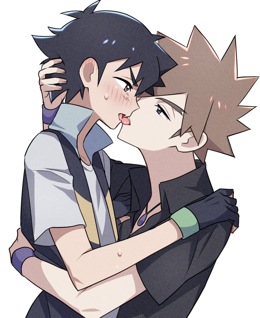 Pokemon Gary And Ash Kiss