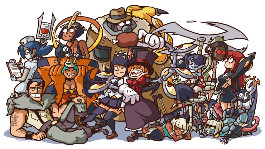 Filia Samson Valentine Ms Fortune Squigly And 13 More Skullgirls Drawn By Captainosaka
