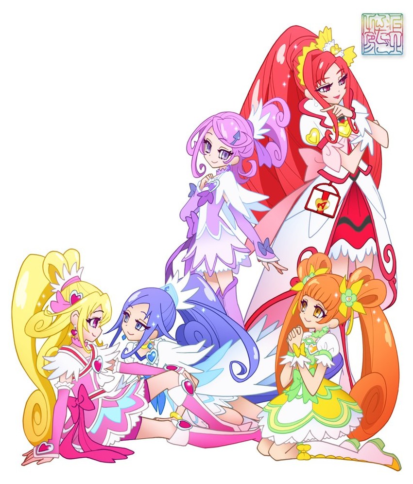 Cure Heart Cure Sword Cure Diamond Cure Rosetta And Cure Ace Precure And 1 More Drawn By