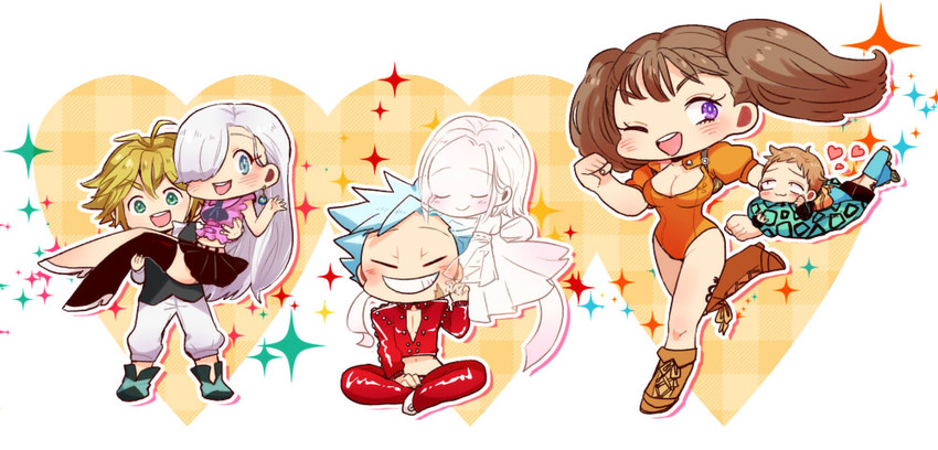 Elizabeth Liones Diane Meliodas King Ban And 1 More Nanatsu No Taizai Drawn By Nemui8