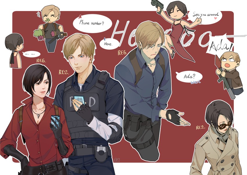 Ada Wong And Leon S Kennedy Resident Evil And 3 More Drawn By