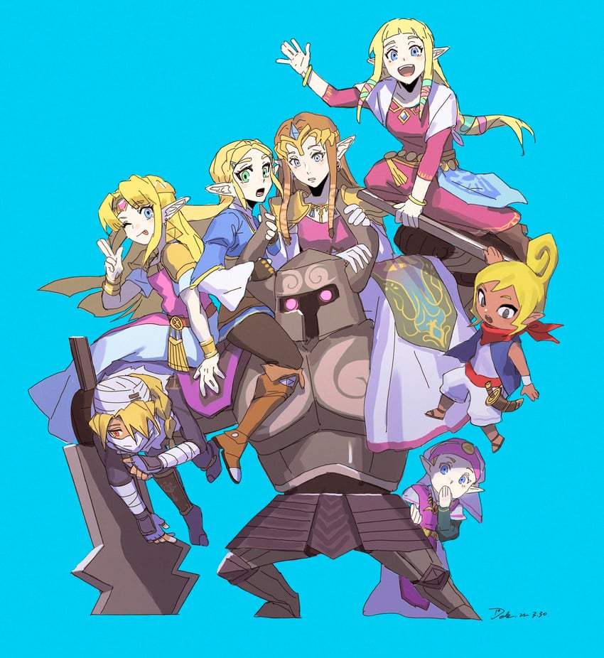 Princess Zelda Sheik Tetra Young Zelda And Phantom The Legend Of Zelda And 7 More Drawn By