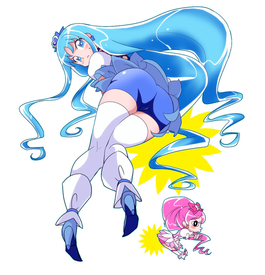 Kurumi Erika Hanasaki Tsubomi Cure Marine And Cure Blossom Precure And 1 More Drawn By