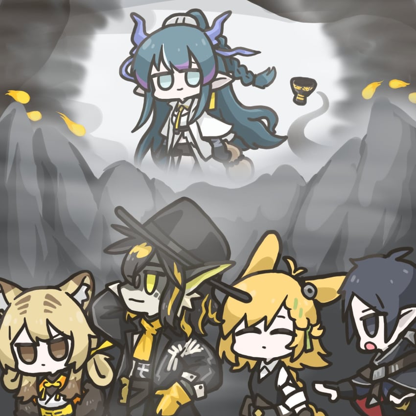 Ling Kroos Kroos The Keen Glint Lee Du Yaoye And 1 More Arknights Drawn By Rihiewokakune