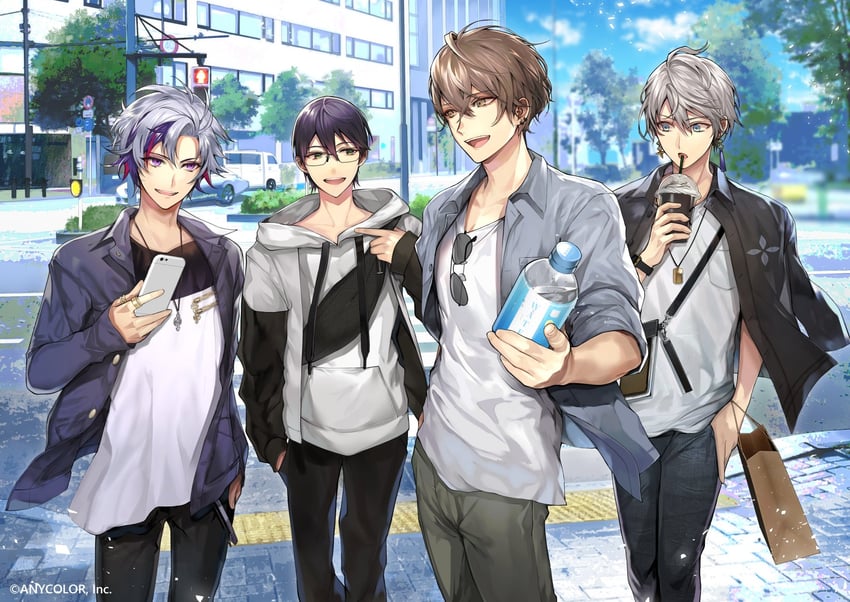 Kenmochi Touya Fuwa Minato Kagami Hayato And Kaida Haru Nijisanji
