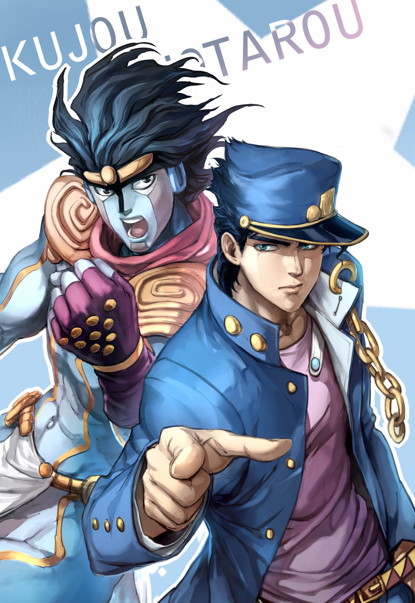 Kujo Jotaro And Star Platinum Jojo No Kimyou Na Bouken Drawn By