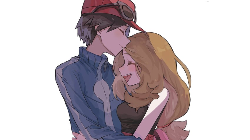 Pokemon Calem And Serena Kiss