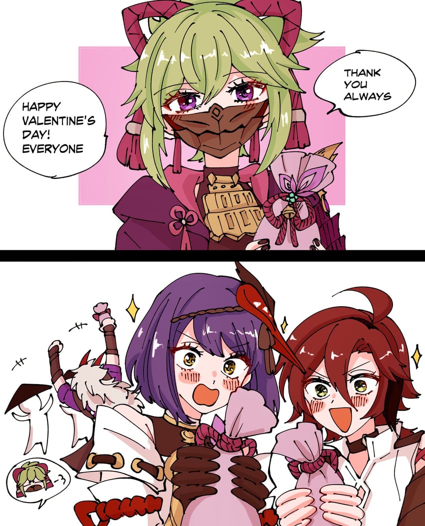 Kujou Sara Kuki Shinobu Arataki Itto And Shikanoin Heizou Genshin Impact Drawn By
