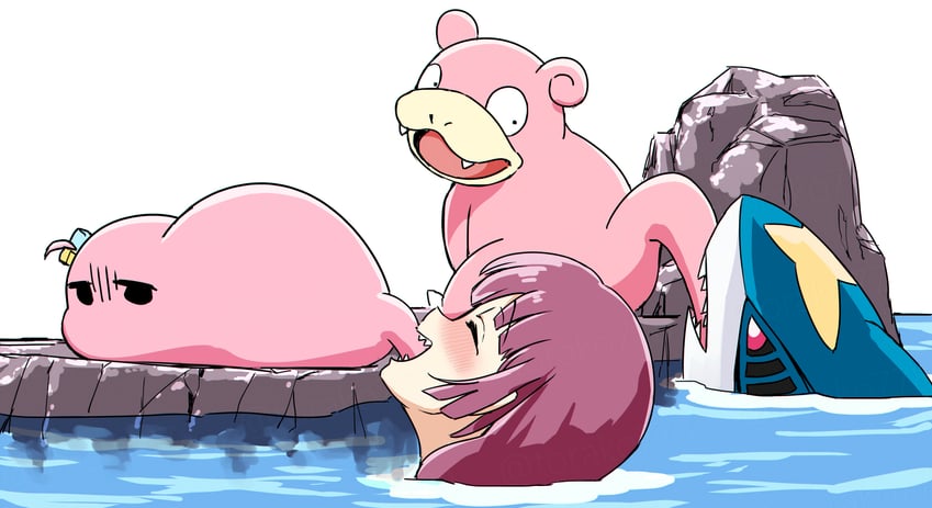 Gotoh Hitori Hiroi Kikuri Slowpoke Gotoh Hitori And Sharpedo Pokemon And 1 More Drawn By