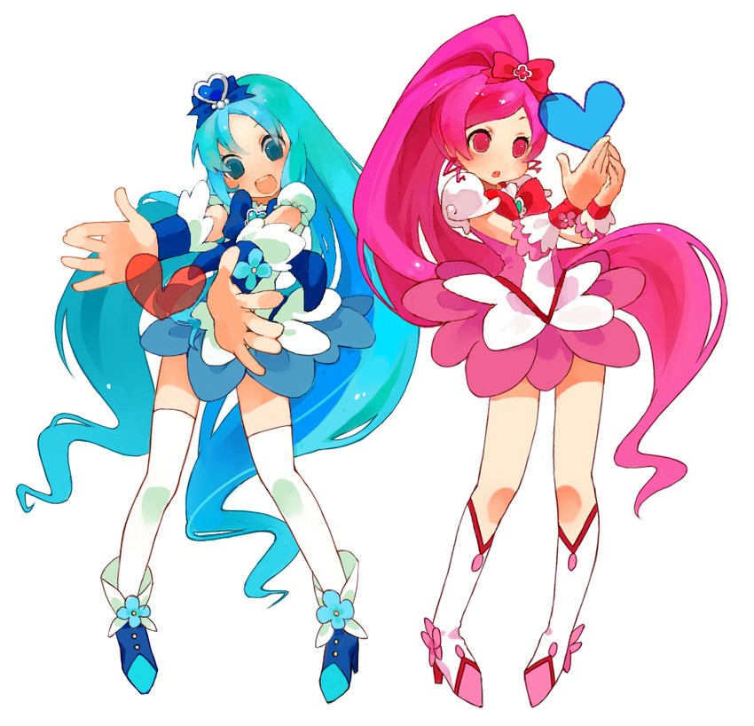 Kurumi Erika Hanasaki Tsubomi Cure Marine And Cure Blossom Precure And 1 More Drawn By Mmlu