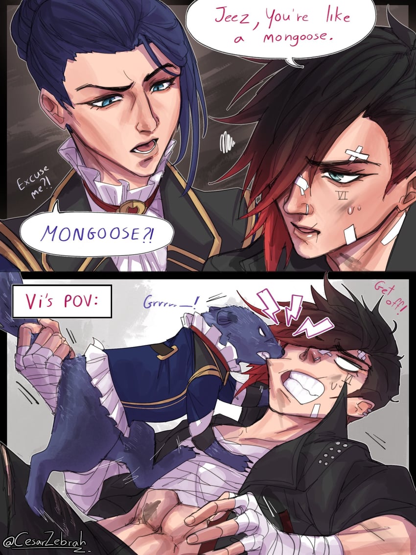Vi Caitlyn Arcane Vi And Arcane Caitlyn League Of Legends And 1 More Drawn By Cesarzebrah