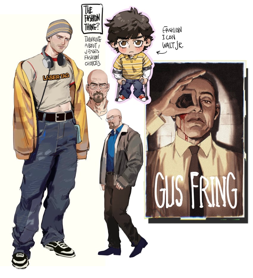 Walter White Jesse Pinkman Gustavo Fring And Walter White Jr