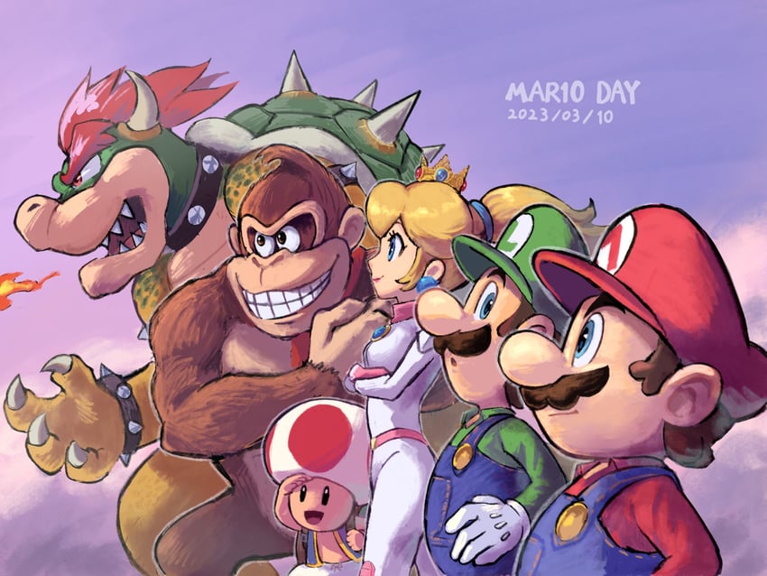 Princess Peach Mario Luigi Bowser Toad And 2 More Mario And 2 More Drawn By Yamari6363