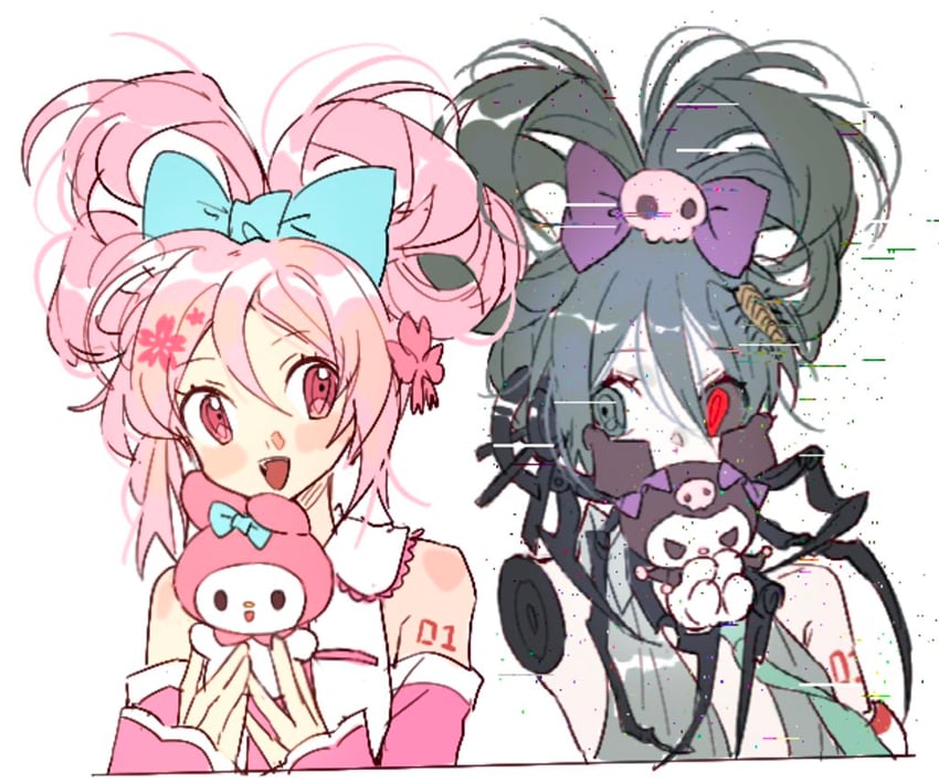 Hatsune Miku Sakura Miku Cinnamiku My Melody Kuromi And 1 More Onegai My Melody And 1 More