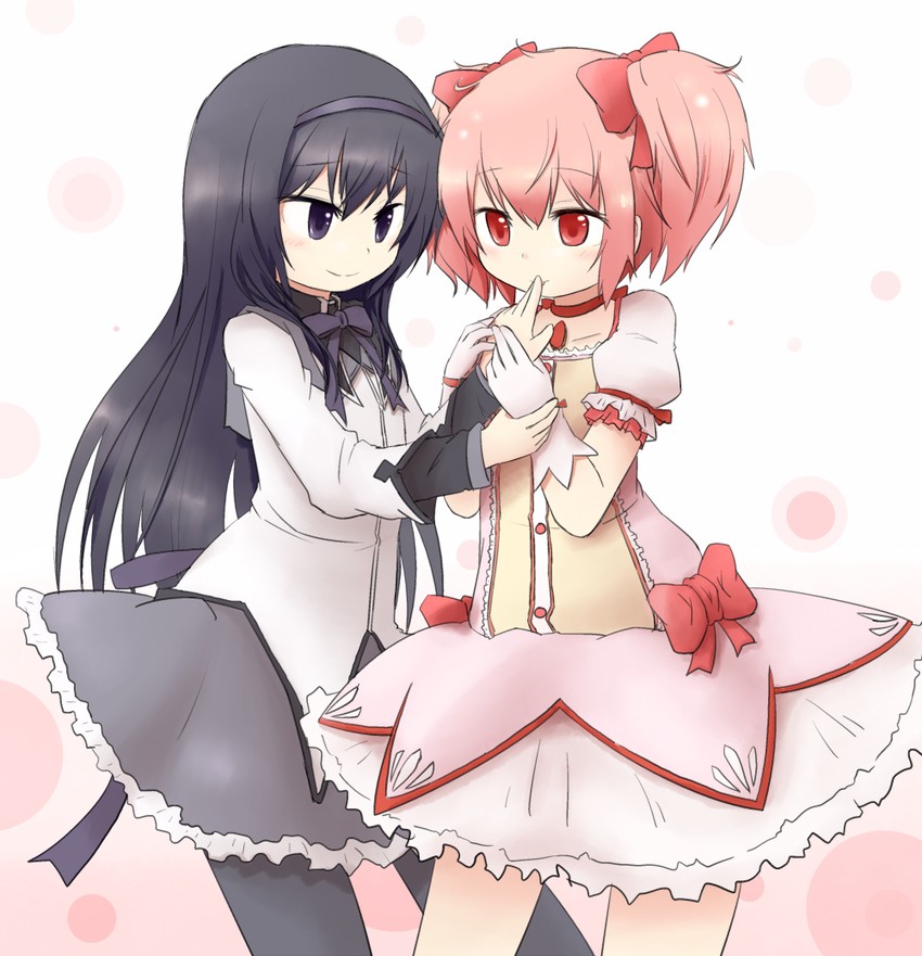 Akemi Homura And Kaname Madoka Mahou Shoujo Madoka Magica And 1 More Drawn By Tamute2580rs