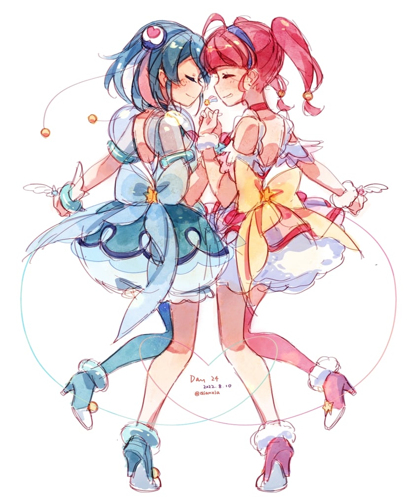 Hagoromo Lala Hoshina Hikaru Cure Milky And Cure Star Precure And 1 More Drawn By Qianxia
