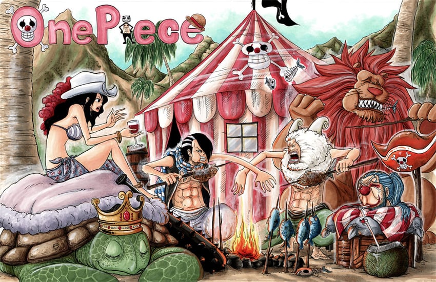 Buggy The Clown Alvida Mohji Cabaji And Richie One Piece Drawn By