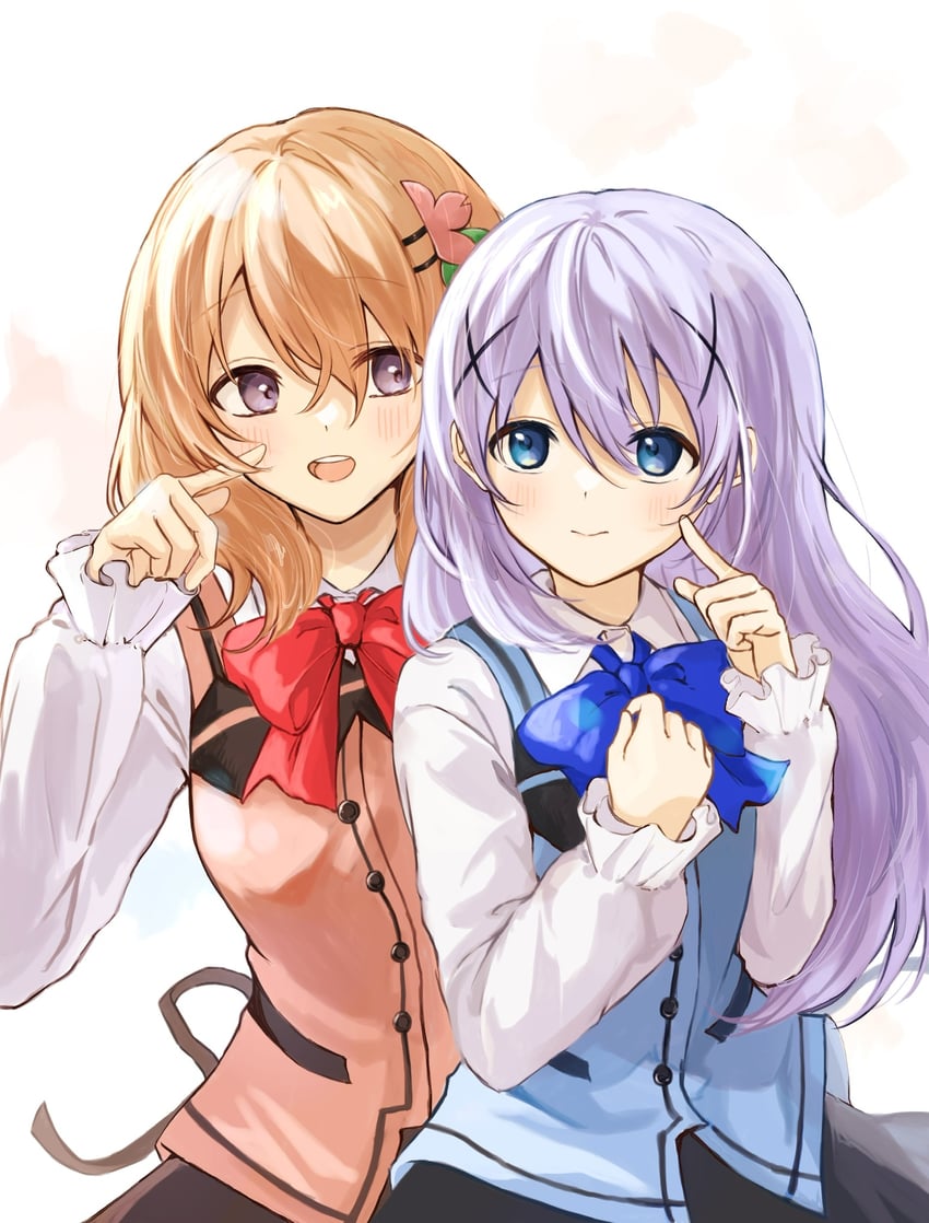 Kafuu Chino And Hoto Cocoa Gochuumon Wa Usagi Desu Ka Drawn By