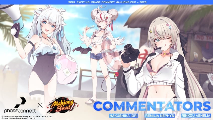 Rinkou Ashelia Hakushika Iori Remilia Nephys And Kevin Li Mahjong Soul And 1 More Drawn By