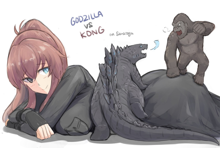 Saratoga Godzilla Godzilla King Kong And Kong Kantai Collection And 4 More Drawn By