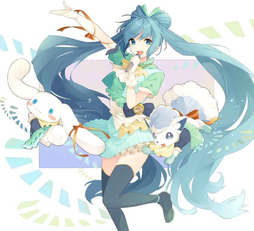 Hatsune Miku Cinnamoroll And Alolan Vulpix Pokemon And 2 More Drawn By Shakemisakemgmgmg