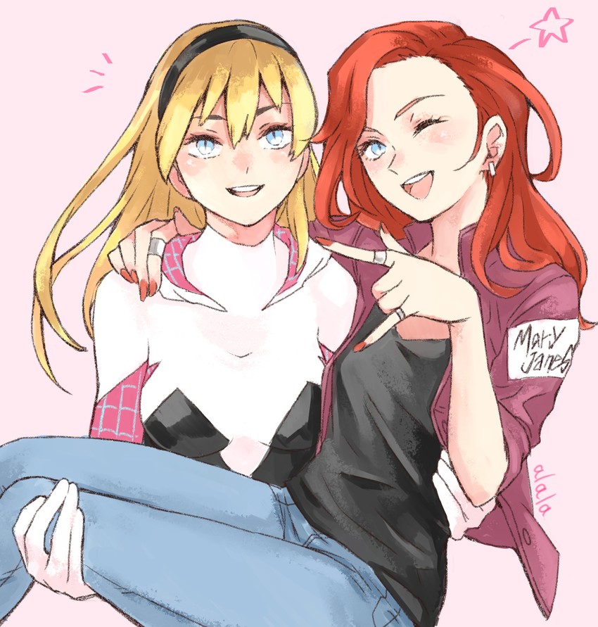 Gwen Stacy Spider Gwen And Mary Jane Watson Marvel And 1 More Drawn By Sushipizzarrr