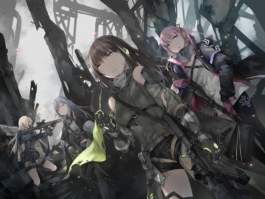 Ak 12 M4a1 An 94 St Ar 15 M4a1 And 1 More Girls Frontline Drawn