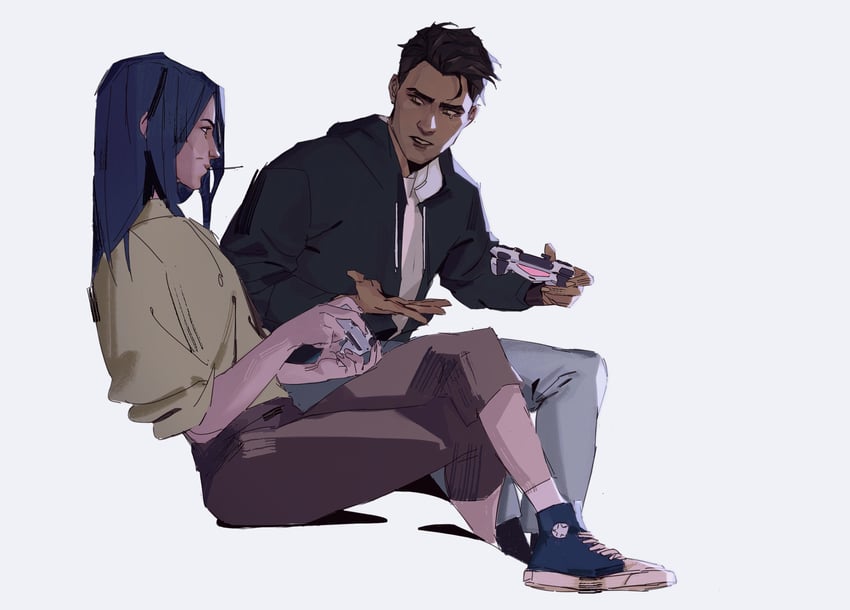 Caitlyn Arcane Caitlyn Jayce And Arcane Jayce League Of Legends And 1 More Drawn By Zurka