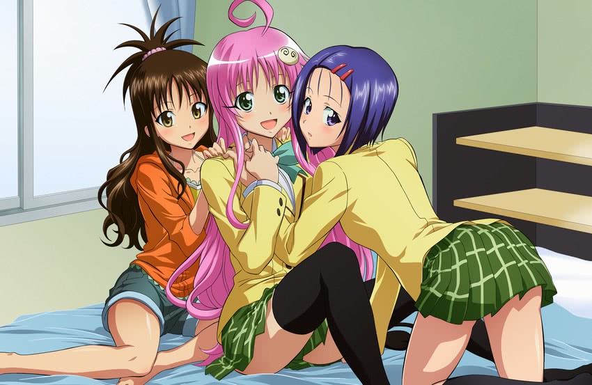 Yuuki Mikan Lala Satalin Deviluke Sairenji Haruna And Peke To Love Ru Drawn By Matsumura