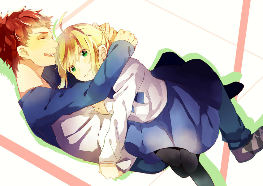 Artoria Pendragon Saber And Emiya Shirou Fate And 1 More Drawn By